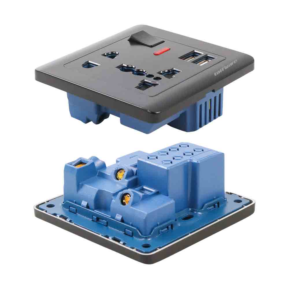 Taffware Stop Kontak Universal UK EU US 5 Hole Socket On Off Switch ...