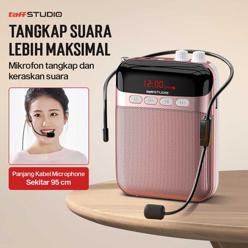 TaffSTUDIO Speaker Pinggang Microphone Bluetooth Amplifier Wireless ...