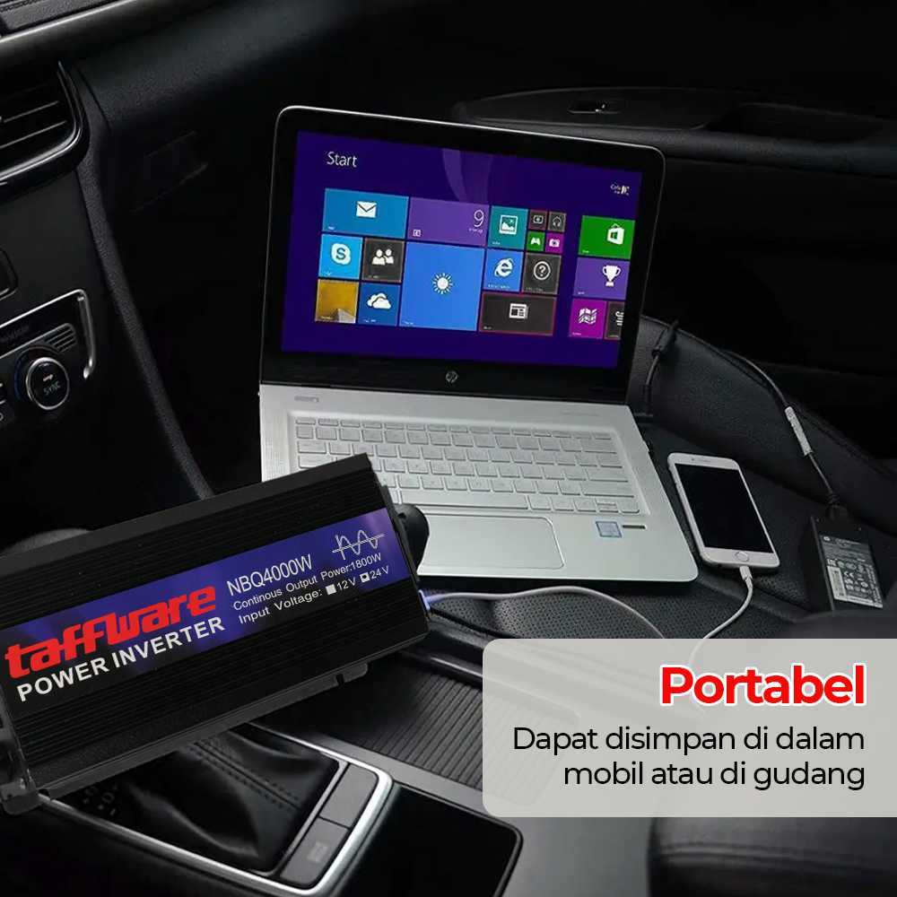 Taffware Power Inverter Mobil Pure Sine Wave DC 24V to AC 220V 4000W ...