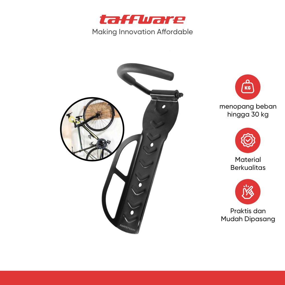 TaffSPORT Gantungan Dinding Sepeda Bike Wall Hook Hanger - 56921 ...