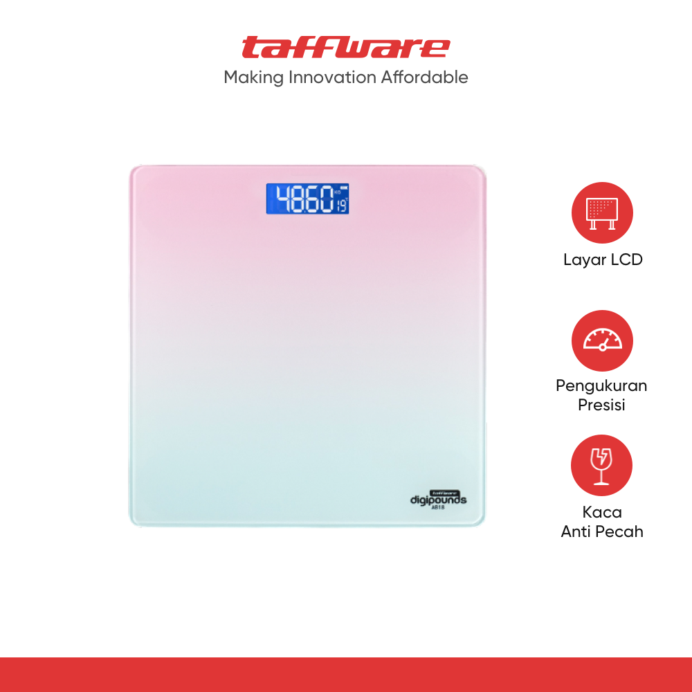 Taffware Digipounds Timbangan Badan Digital Scale Battery 180kg - AB18 ...