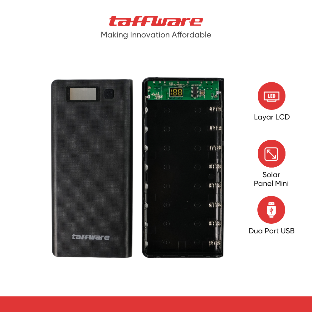 Taffware DIY Power Bank Case 8x18650 2 Port Display - A8 - Taffware ...