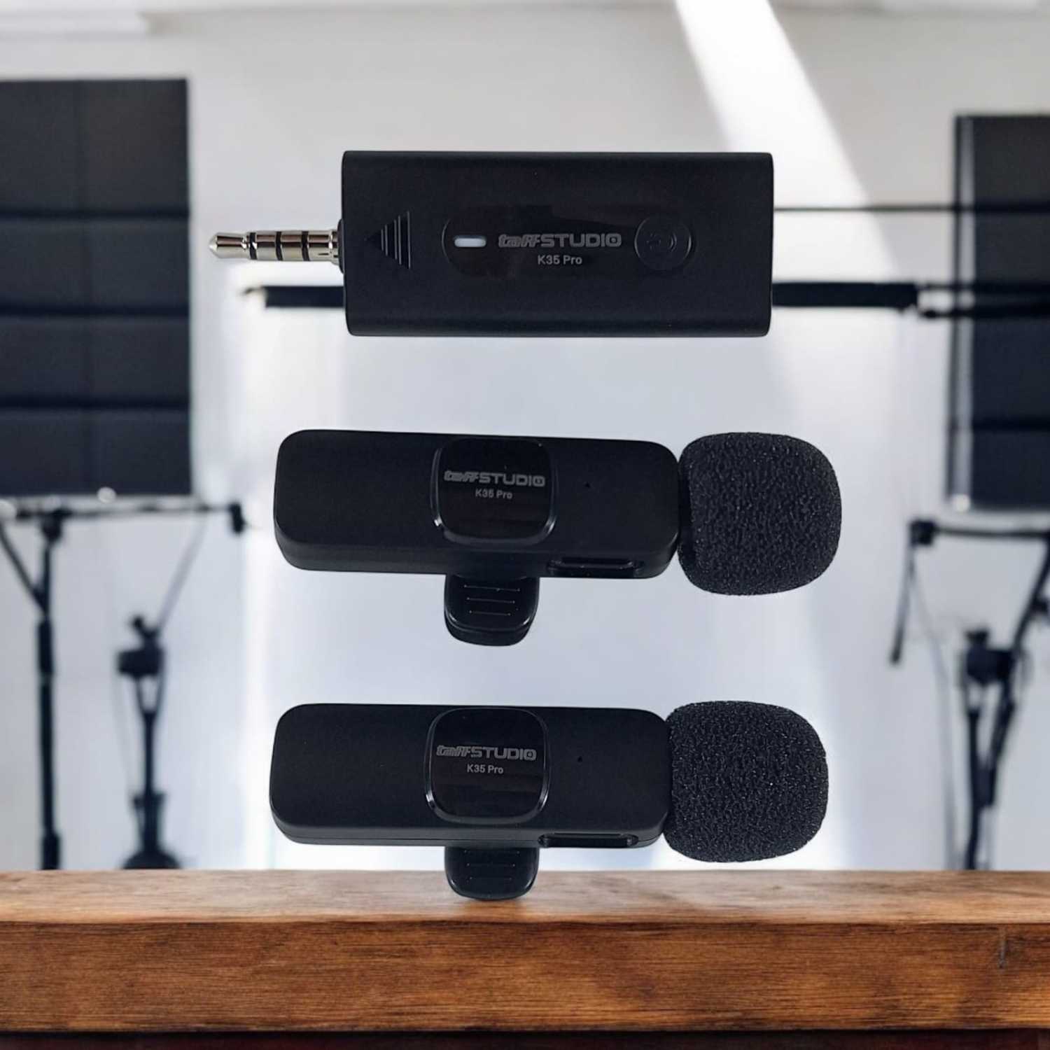 TaffSTUDIO Clip On Mic Wireless Vlogging Singing 3.5mm - K35 Pro ...