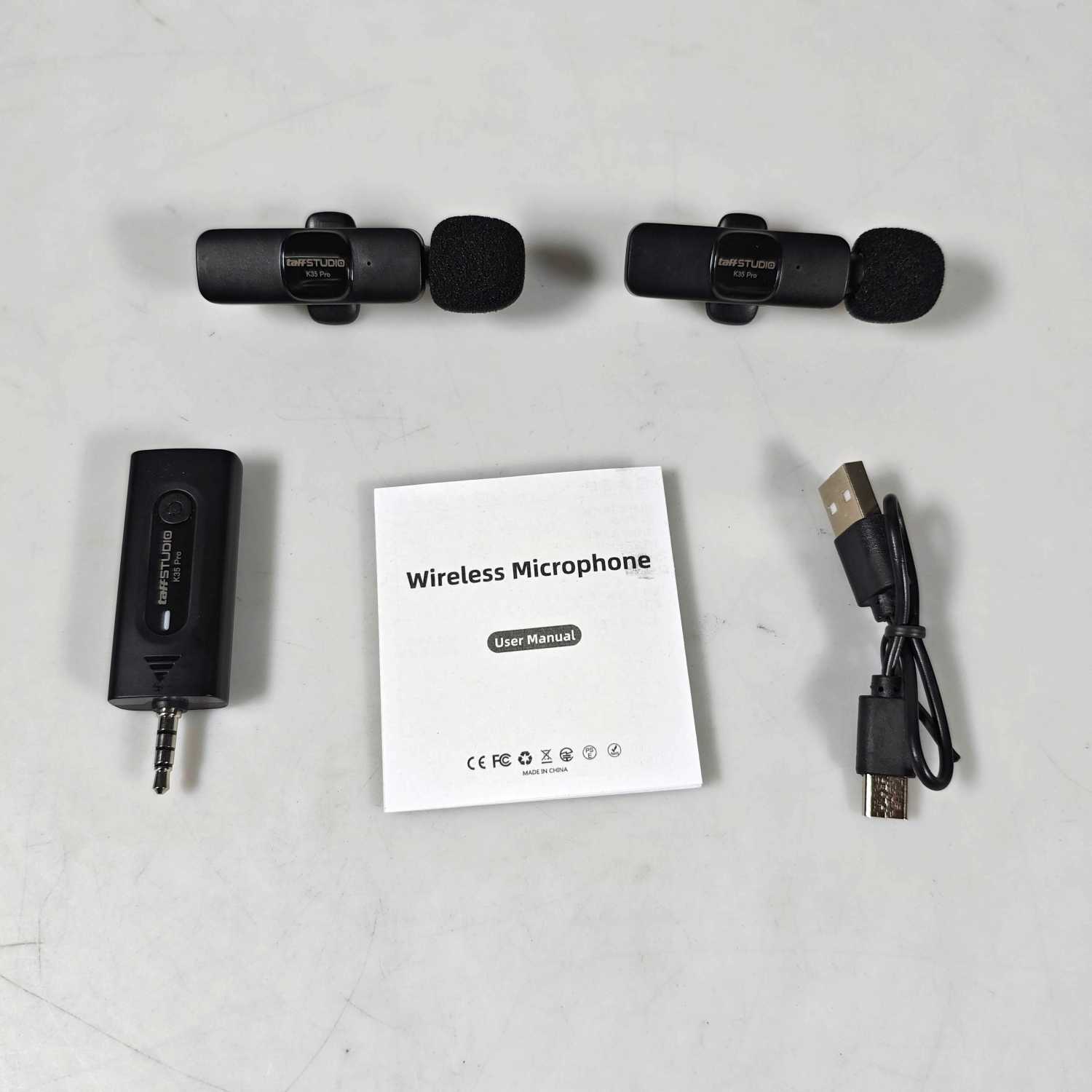 TaffSTUDIO Clip On Mic Wireless Vlogging Singing 3.5mm - K35 Pro ...