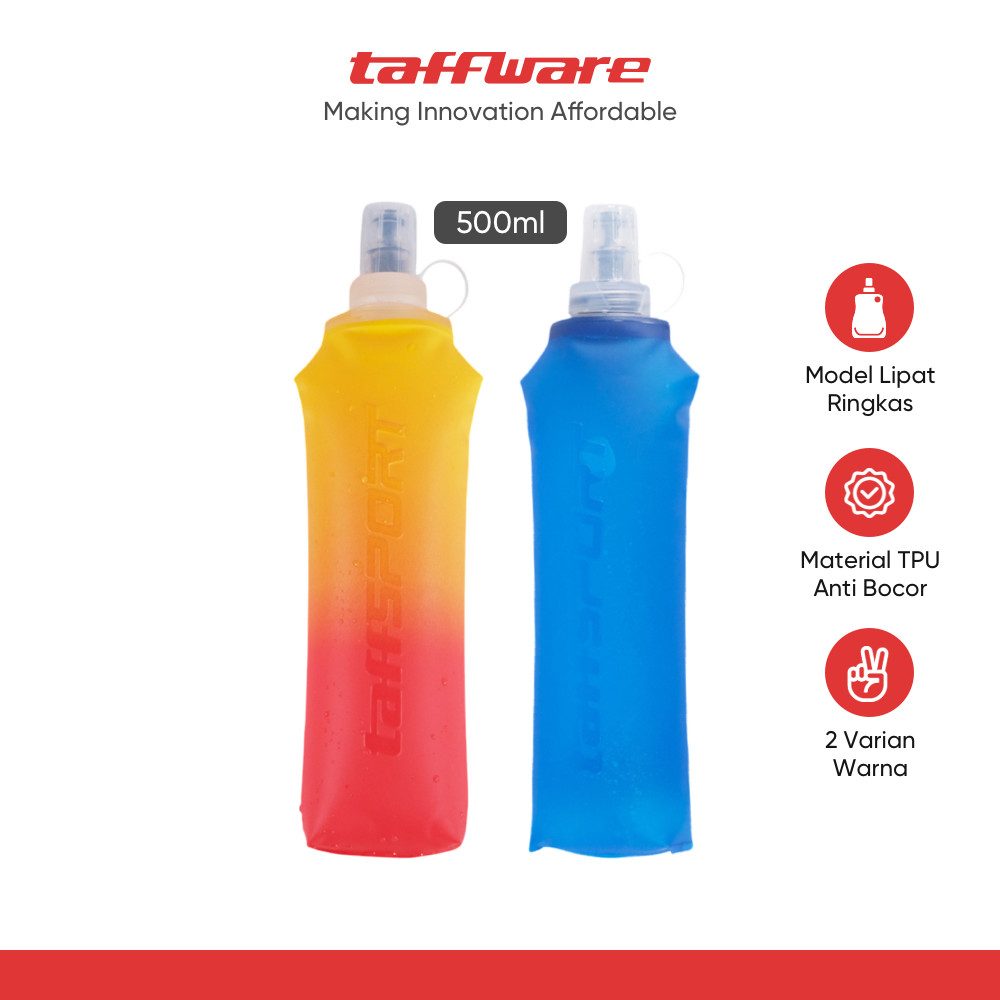 TaffSPORT Botol Minum Soft Flask Foldable Sport Water 500ml - TF-50 ...